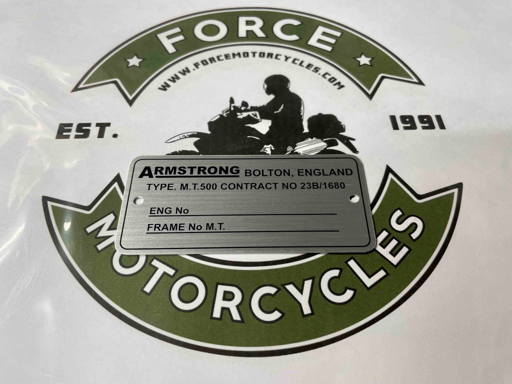 VIN Frame Plate - MT500 UK (84700293) | Force Motorcycles